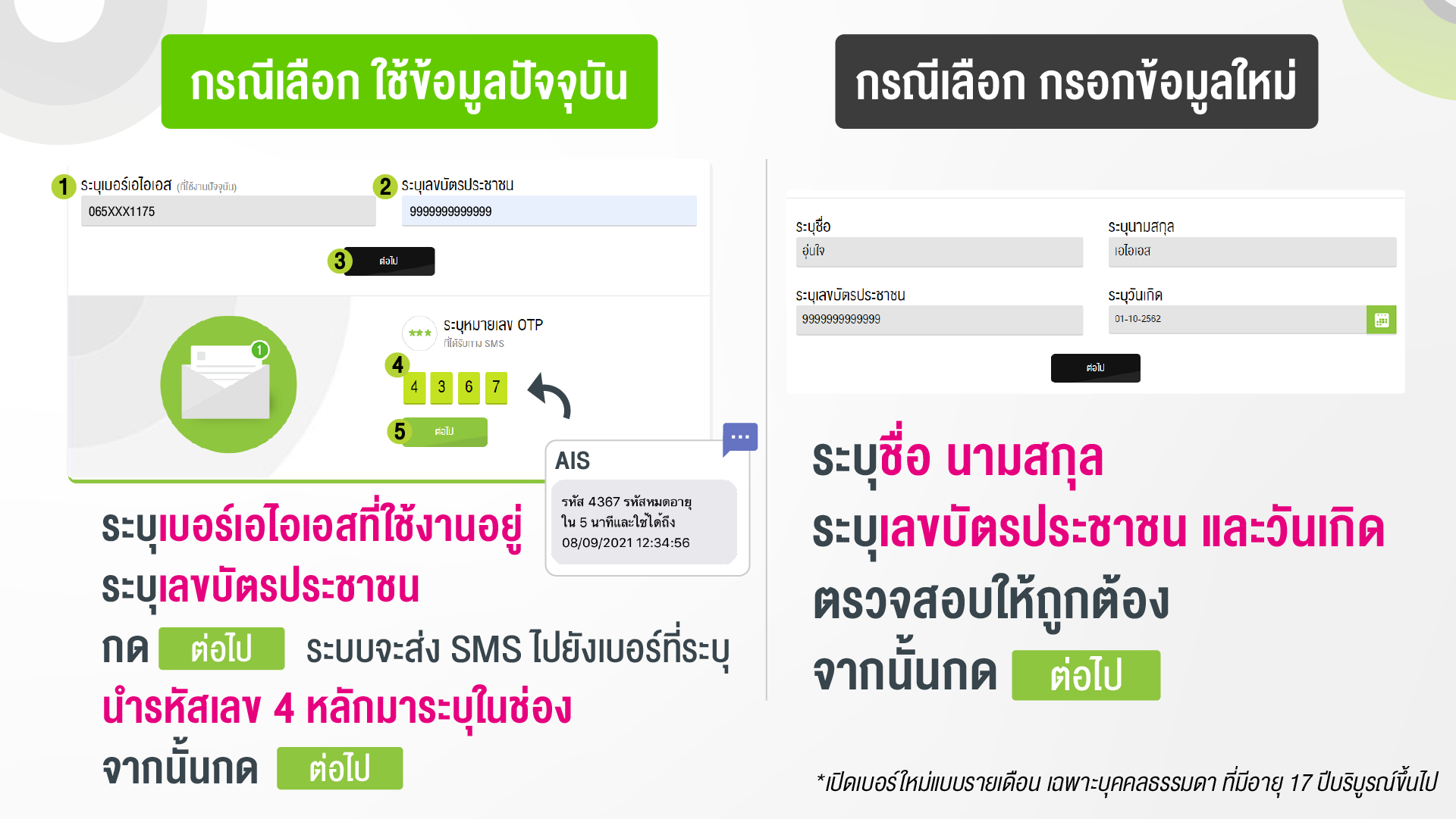 เปิดซิมใหม่ AIS ง่าย ๆ ส่งตรงถึงบ้าน เลือกเบอร์/ประเภทซิมได้ตามต้องการ ...