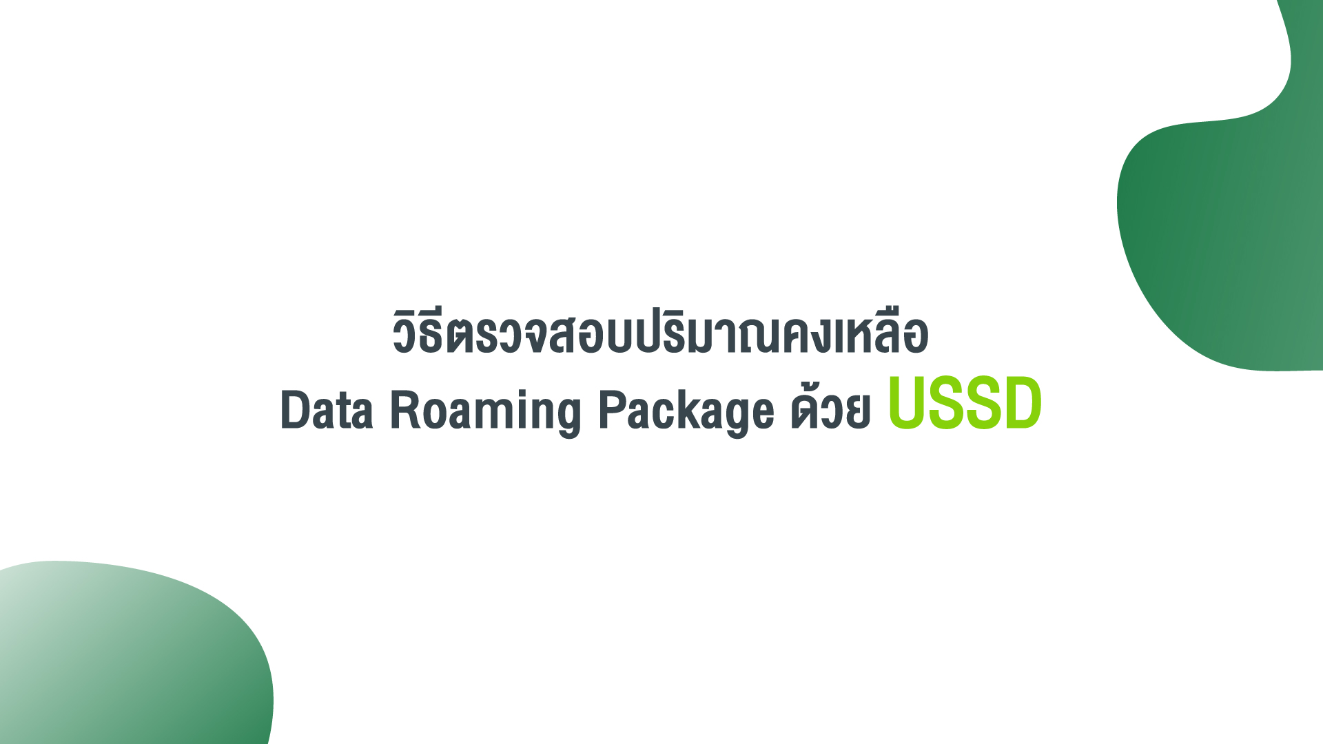 จะตรวจสอบปริมาณ Data Roaming Package ได้อย่างไร?