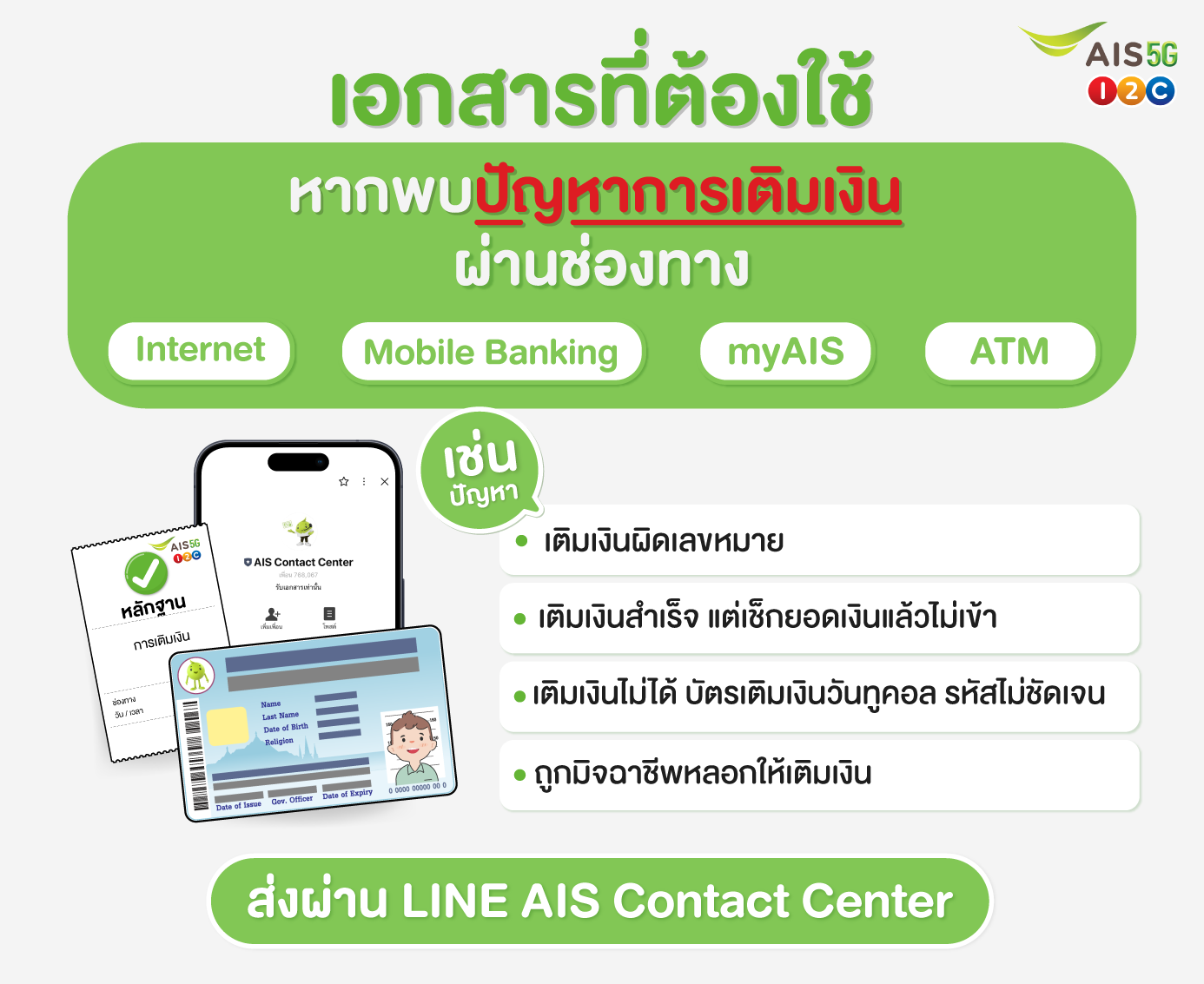 เงื่อนไขและเอกสารที่ต้องใช้ ปัญหาการเติมเงินผิดหมายเลข ส่งเอกสารผ่าน ...